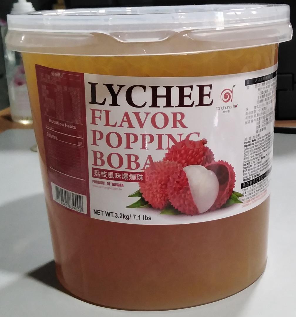 Lychee Flavor Popping Boba 3.2kg (B01), Food & Drinks, Packaged ...