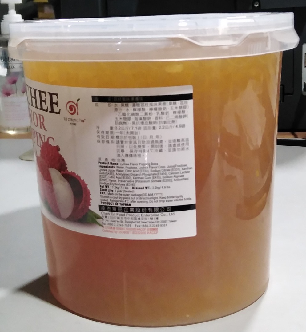 Lychee Flavor Popping Boba 3.2kg (B01), Food & Drinks, Packaged ...