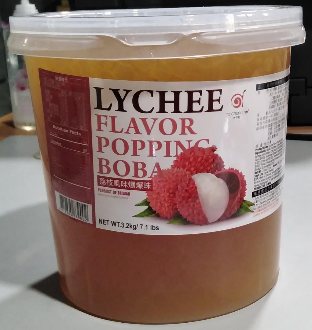 Lychee Flavor Popping Boba 3.2kg (B01), Food & Drinks, Packaged ...