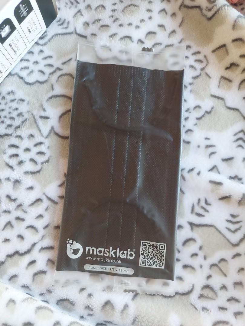 masklab 獨立包裝 平面口罩 黑色 一盒十個, 健康及營養食用品, 口罩、面罩 - Carousell