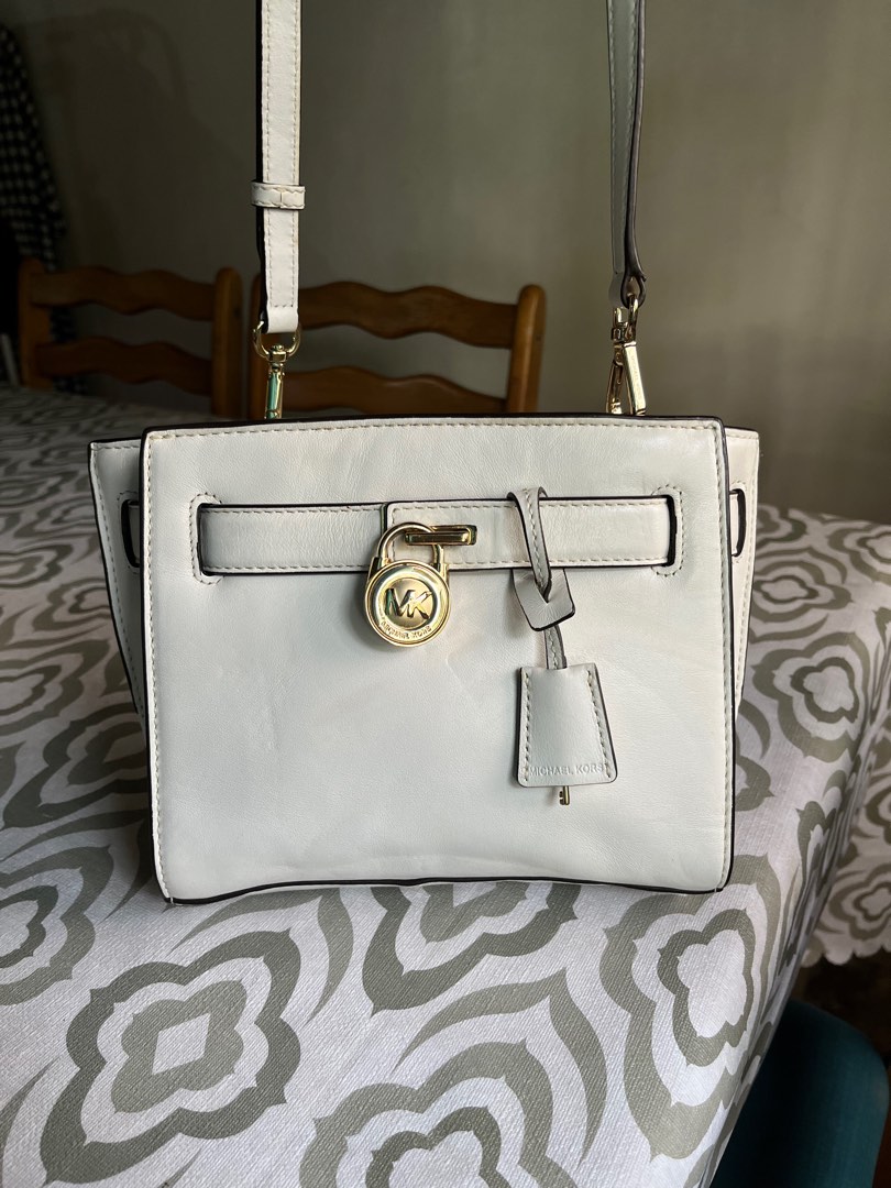 Michael Kors MK White Hamilton Small, Women's Fashion, Bags & Wallets ...