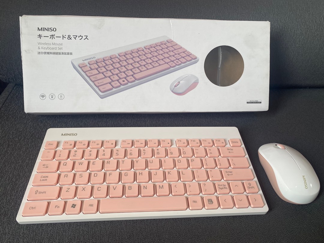 Miniso Set Mouse Dan Keyboard Nirkabel Komputer Laptop Set Keyboard Mouse Wireless Mini