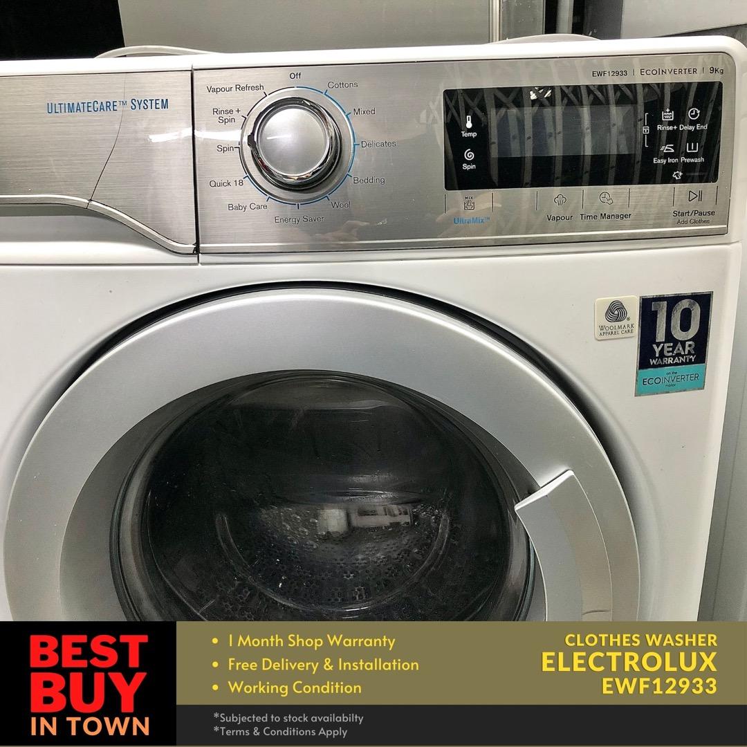 MUST BUY! ELECTROLUX 9KG Washing Machine EWF12933 (92272), TV & Home ...