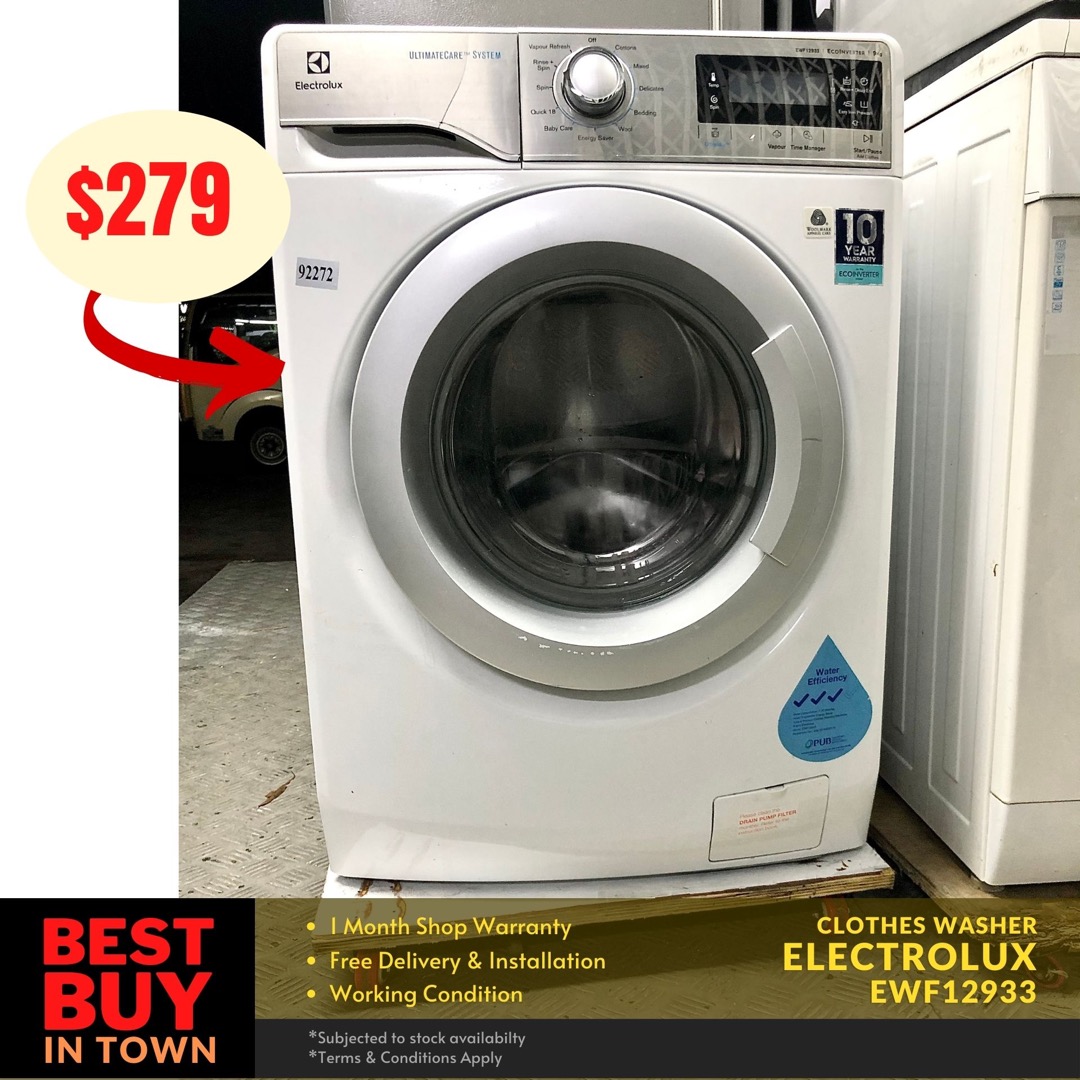 MUST BUY! ELECTROLUX 9KG Washing Machine EWF12933 (92272), TV & Home ...
