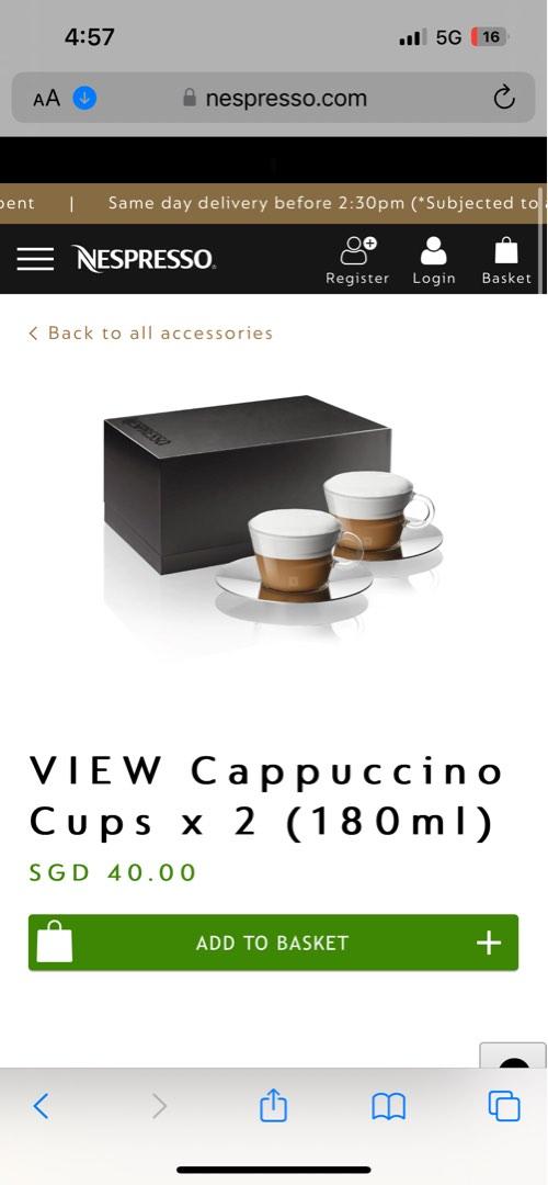 Nespresso Cappuccino Cups And Saucers X 2 Furniture And Home Living
