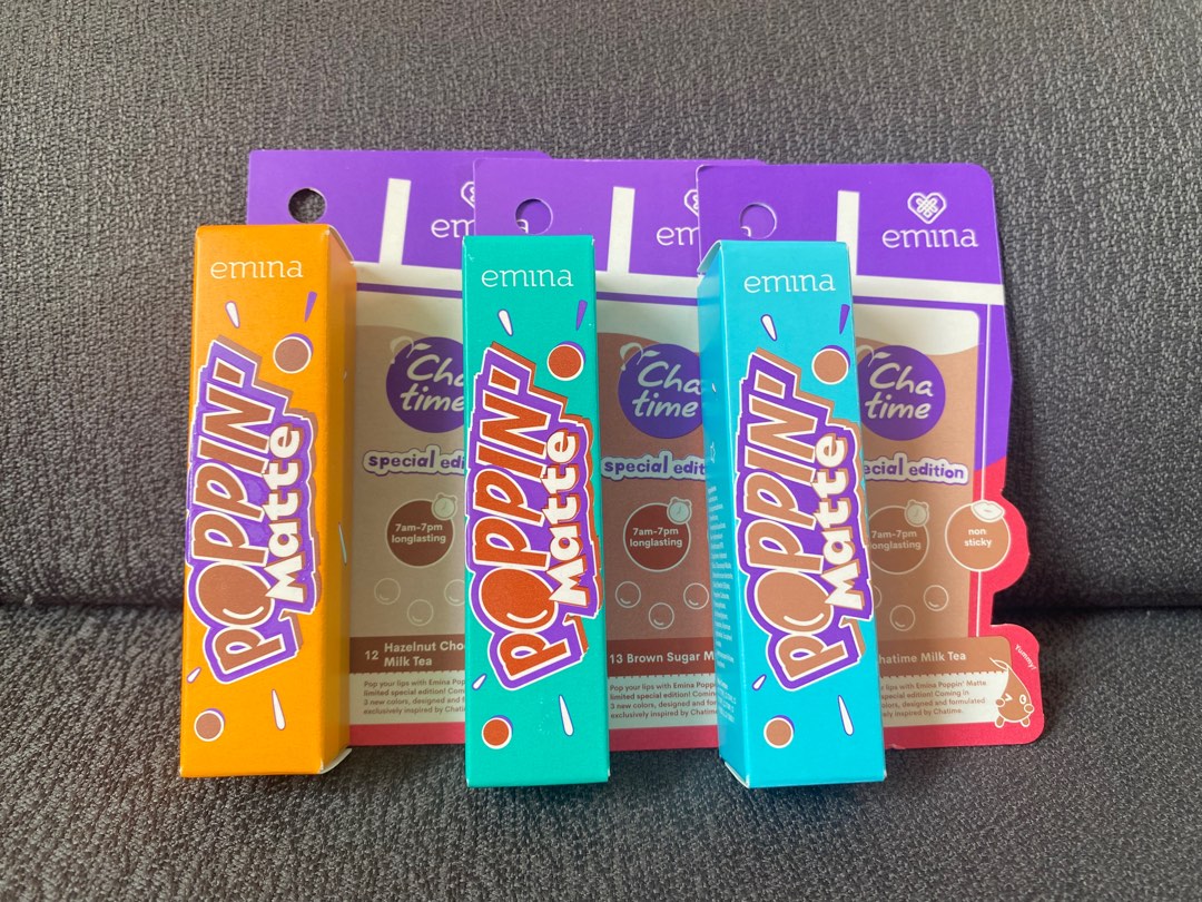 New Emina Poppin Matte X Chatime Lip Cream Kesehatan And Kecantikan Rias Wajah Di Carousell