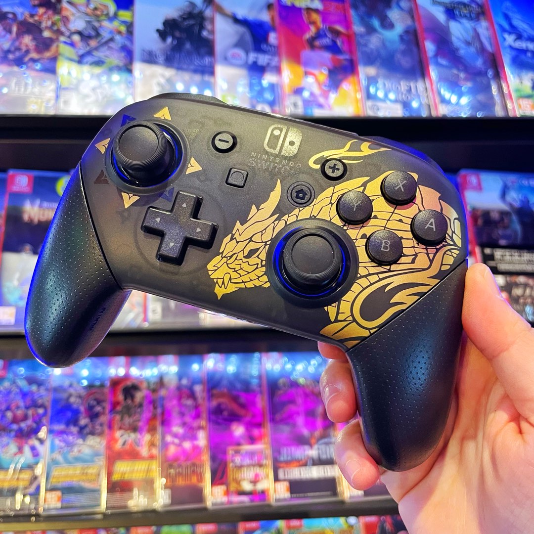 (OEM) Switch Pro Controller - monster hunter edition, Video Gaming ...