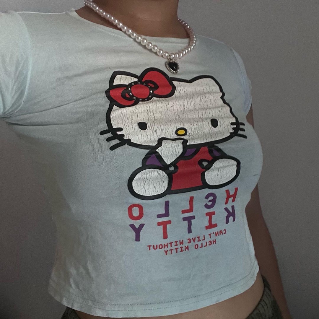 Pastel Blue Hello Kitty Baby Tee, Women's Fashion, Tops, Others Tops on ...