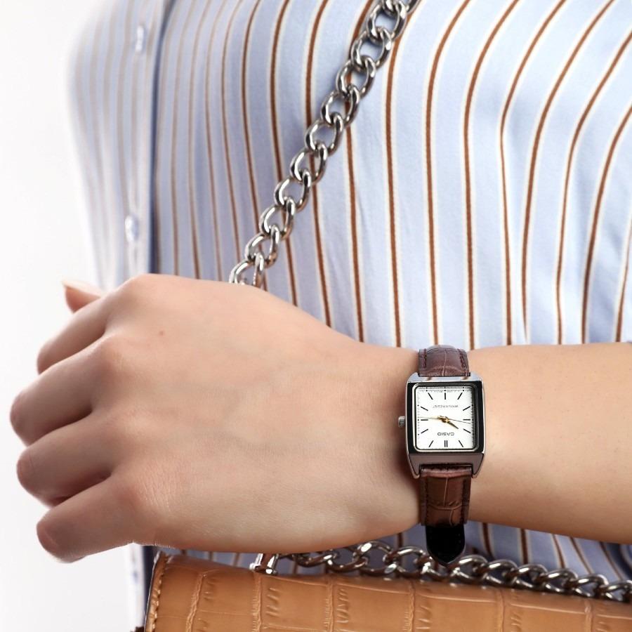 [Time Cruze] Casio "Cartier Tank" Style Leather Strap Women Watch LTP ...