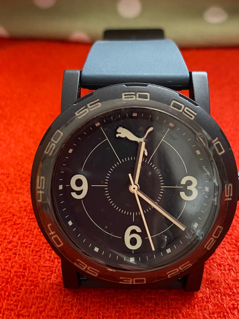 Puma Watch Black Cromo, Fesyen Pria, Jam Tangan di Carousell