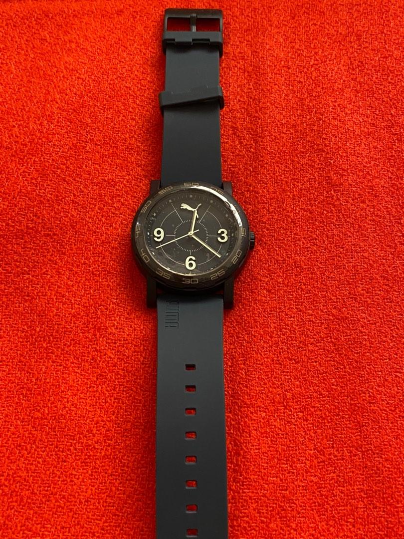 Puma Watch Black Cromo, Fesyen Pria, Jam Tangan di Carousell