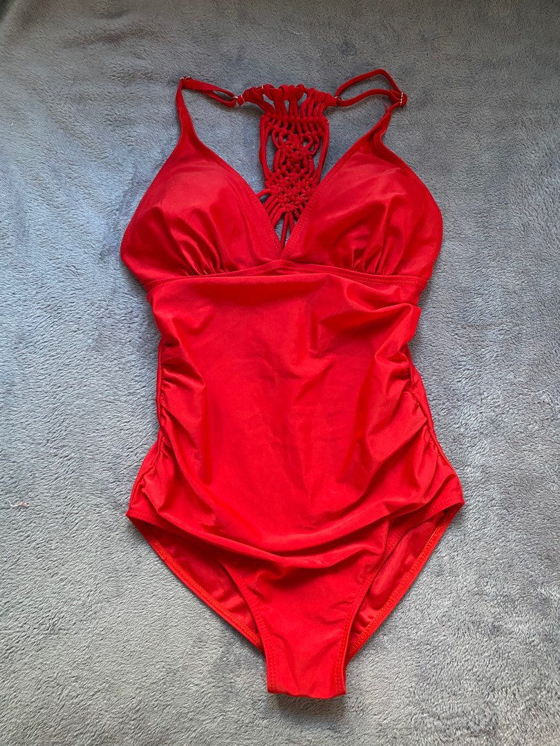 Red one piece swimsuit, Women's Fashion, Swimwear, Bikinis & Swimsuits ...