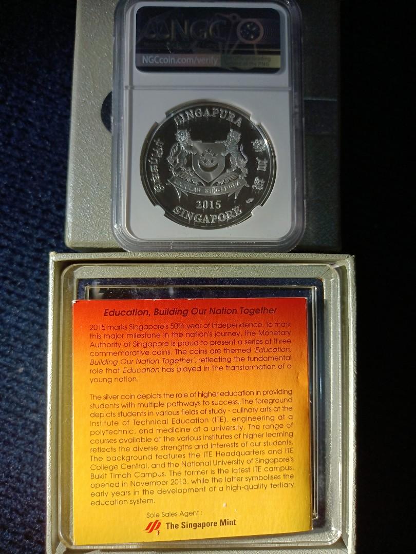 SG50 Commemorative Coin Silver Proof Coin PF70 ULTRA Cameo Top Pop ...