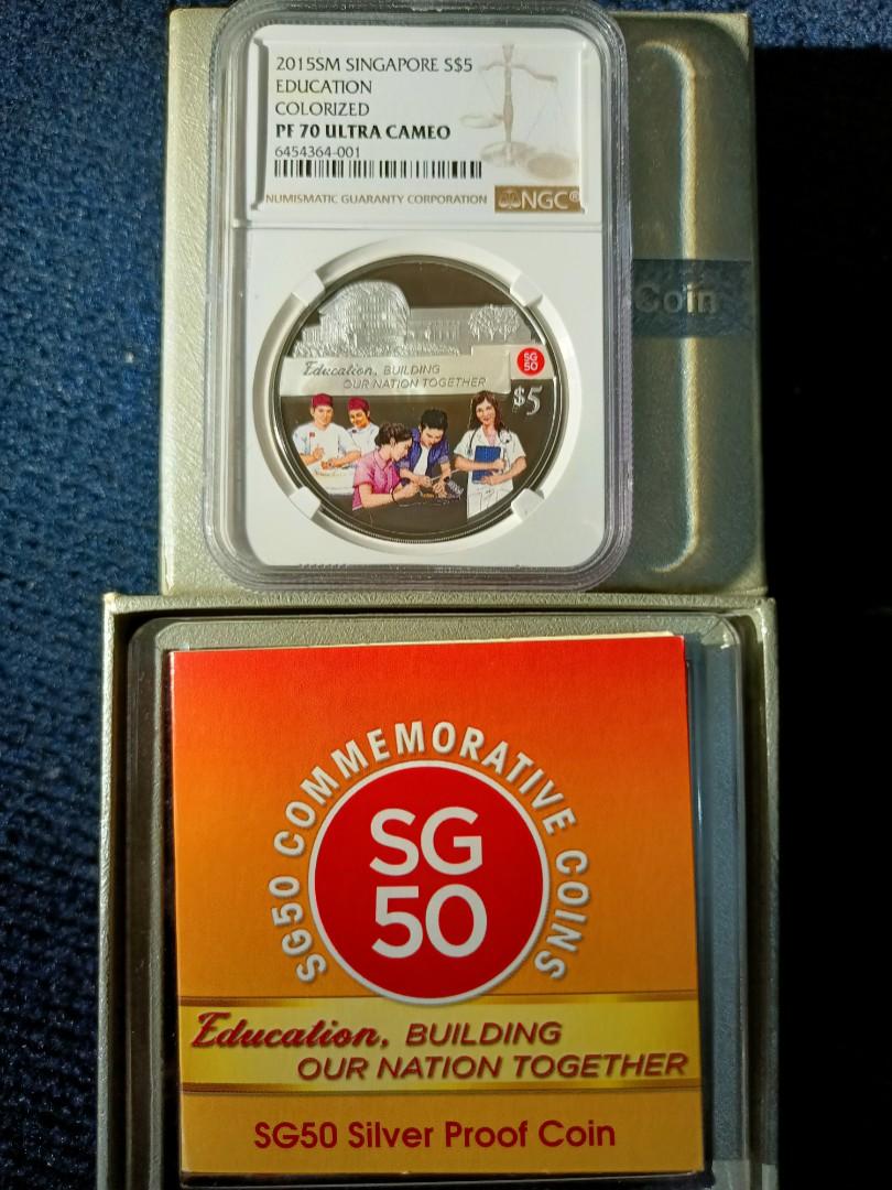 SG50 Commemorative Coin Silver Proof Coin PF70 ULTRA Cameo Top Pop ...