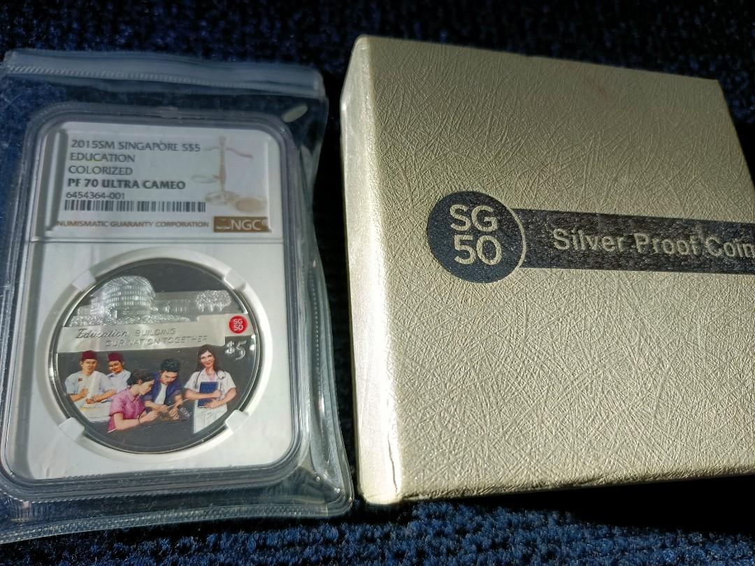 SG50 Commemorative Coin Silver Proof Coin PF70 ULTRA Cameo Top Pop ...