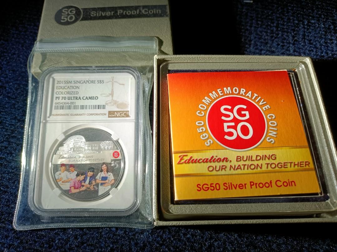 SG50 Commemorative Coin Silver Proof Coin PF70 ULTRA Cameo Top Pop ...