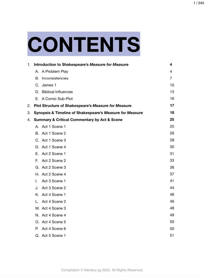 SHAKESPEARE’S MEASURE FOR MEASURE GCE A LEVEL H2 LITERATURE PRESCRIBED ...