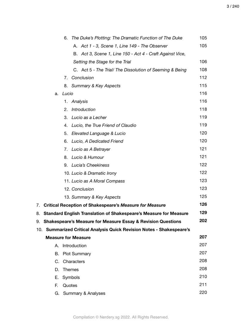 SHAKESPEARE’S MEASURE FOR MEASURE GCE A LEVEL H2 LITERATURE PRESCRIBED ...