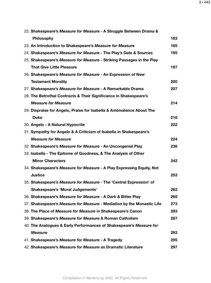 SHAKESPEARE’S MEASURE FOR MEASURE GCE A LEVEL H2 LITERATURE PRESCRIBED ...