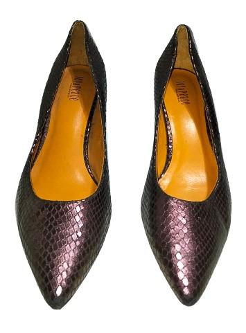 Shiny red snake pattern office heels 1 inch, Women's Fashion, Footwear ...