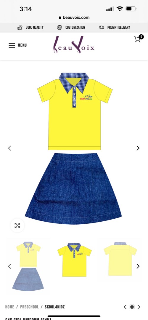 Skool4kidz Uniform Set (Girl) (Size S), Babies & Kids, Babies & Kids ...