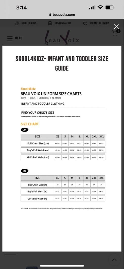 Skool4kidz Uniform Set (Girl) (Size S), Babies & Kids, Babies & Kids ...