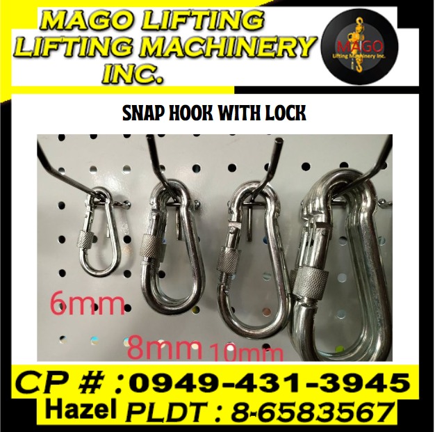 snap hook with lock, Commercial & Industrial, Construction Tools & Equipment on Carousell