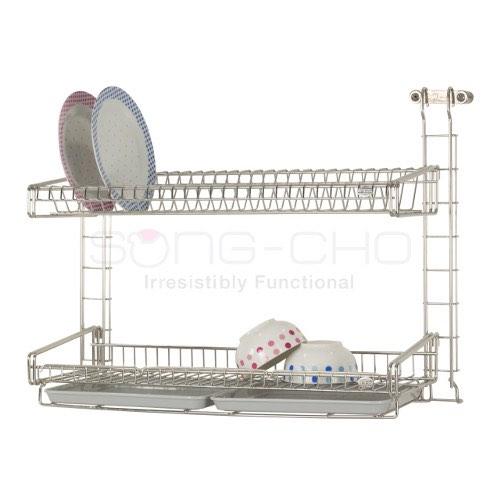Song Cho 2-Tier stainless steel dish rack w/ ladders, Furniture & Home ...