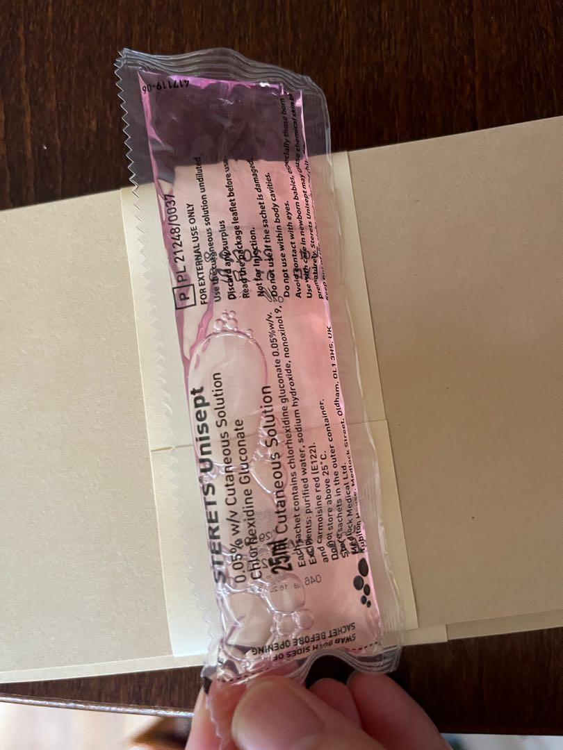 Sterets unisept Chlorhexadine Gluconate, Health & Nutrition, Medical ...