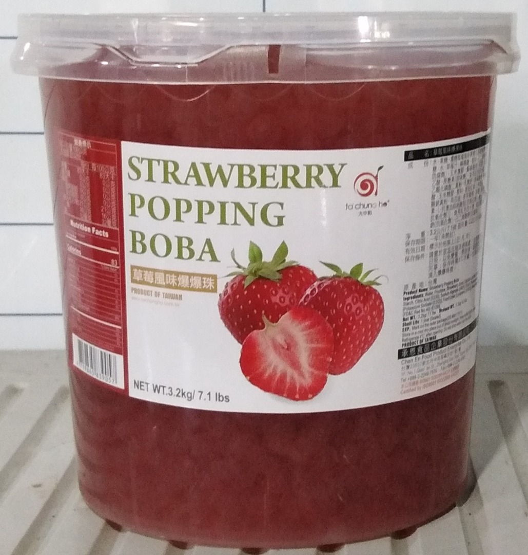 Strawberry Popping Boba 3.2kg Tachungho Brand (B05), Food & Drinks ...