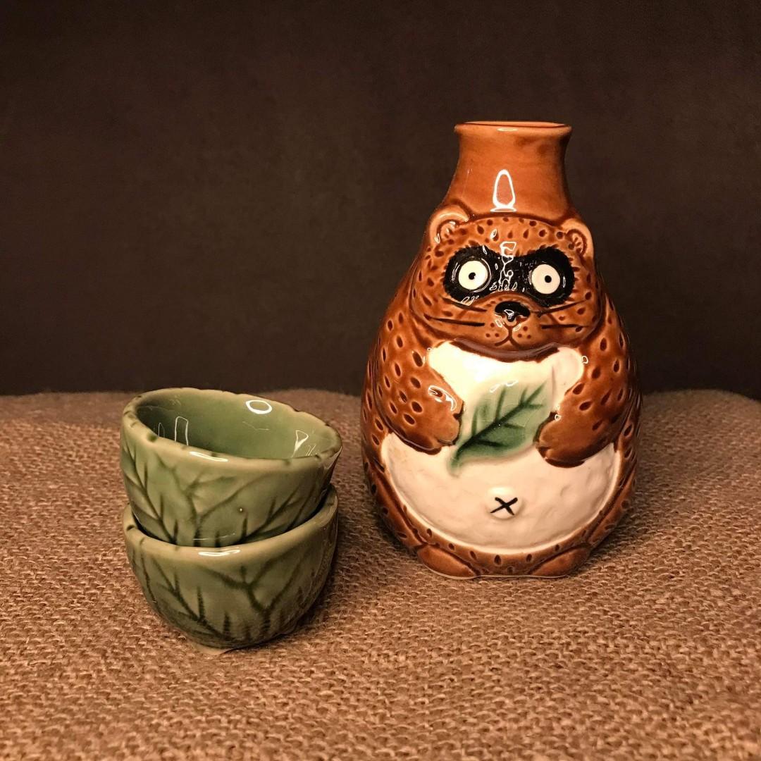 Tanuki Sake Set - Seto Craft, Furniture & Home Living, Kitchenware ...