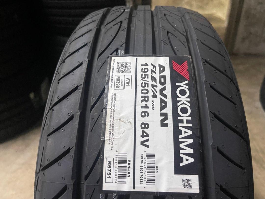 Tayar baru 195 50 16 yokohama advan fleva v701 2022 new tyre, Auto Accessories on Carousell