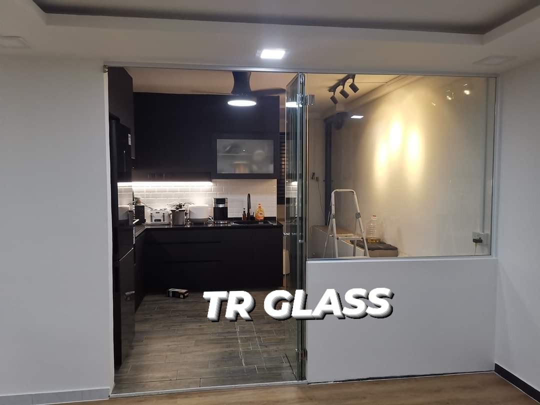 Tempered Glass Frameless Bi-Fold Door , Home Services, Others on Carousell
