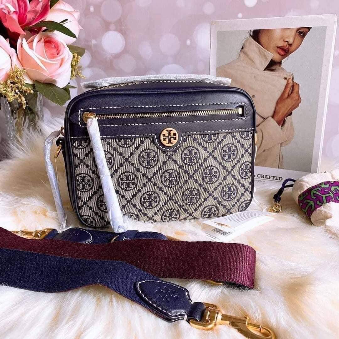 Tory Burch Camera Bag (Blue), Luxury, Bags & Wallets on Carousell