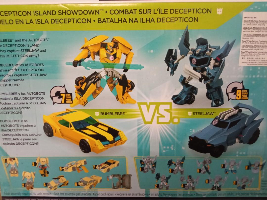 Transformers RID Deception Island Showdown Bumblebee Steeljaw Set ...