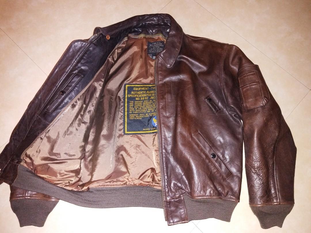 USAF Avirex Type B15 Bombardier Leather Flight Jacket, Women's Fashion ...
