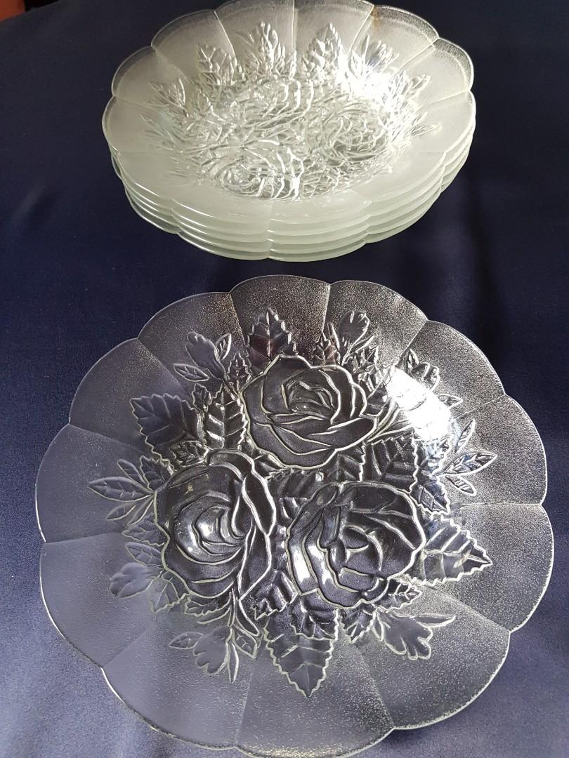 Vintage Collection Crystal Glassware Dining Plate & Bowl, Furniture ...