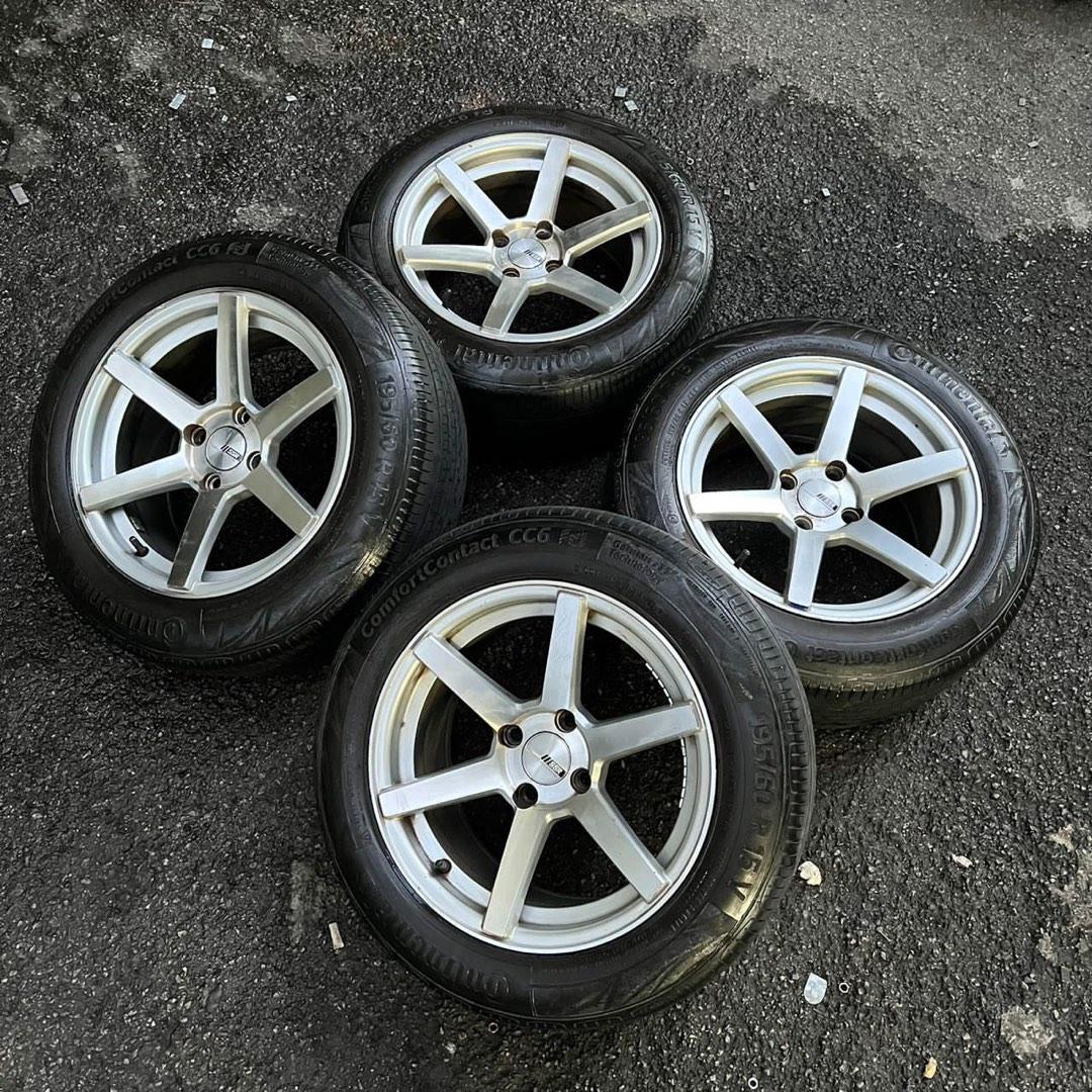 Vossen 15 inch sport rim Alza tyre 70%, Auto Accessories on Carousell