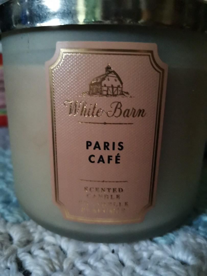 Bath & Body Works White Barn Paris Cafe 3 wick Candle, Furniture & Home ...