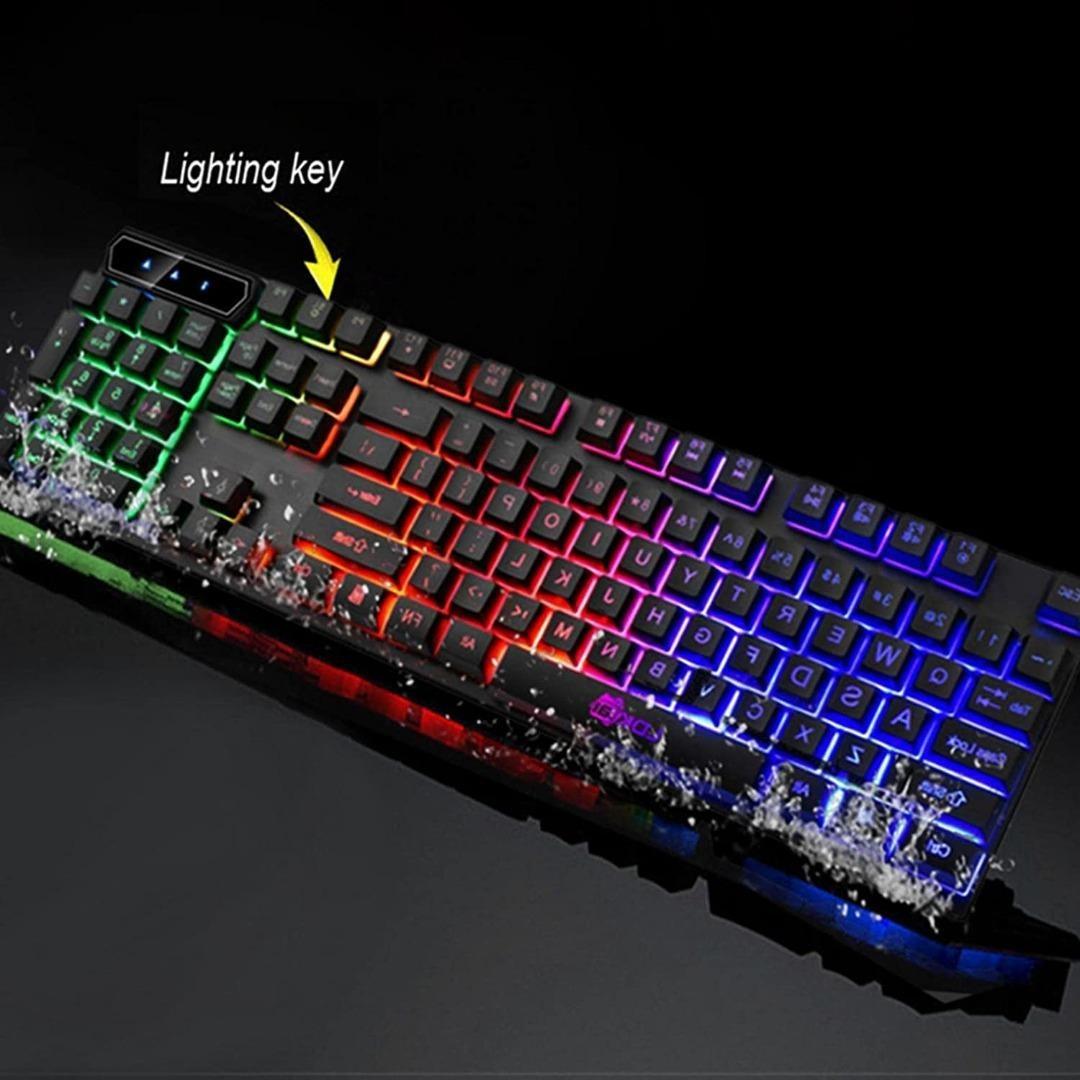 Y14 R260 Gaming Keyboard - Colorful Crack LED Backlit Gaming Keyboard ...