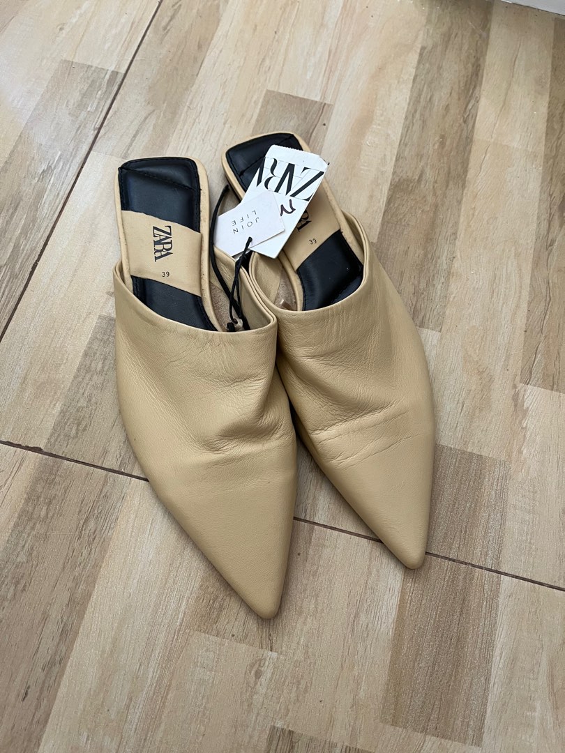 Zara Pointed Flats, Women's Fashion, Footwear, Flats & Sandals on Carousell