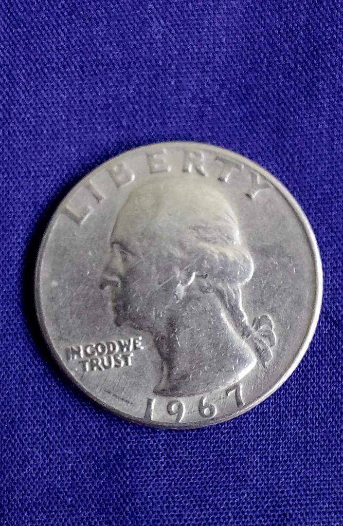 Rare 1967 US Quarter dollar coin - No mint mark, Hobbies & Toys ...