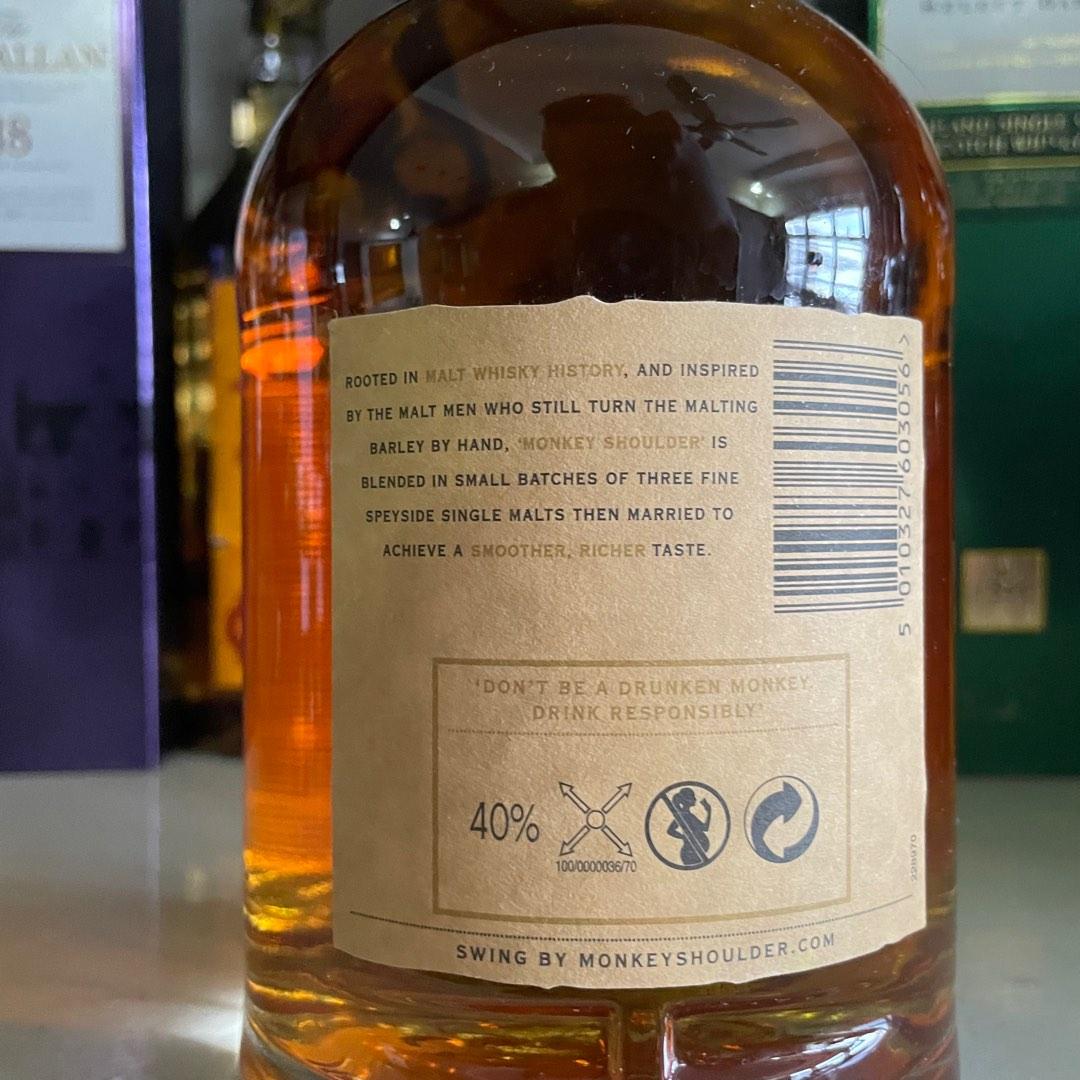 1L Monkey Shoulder Whisky Malt Blend 1000ml, Food & Drinks, Beverages ...