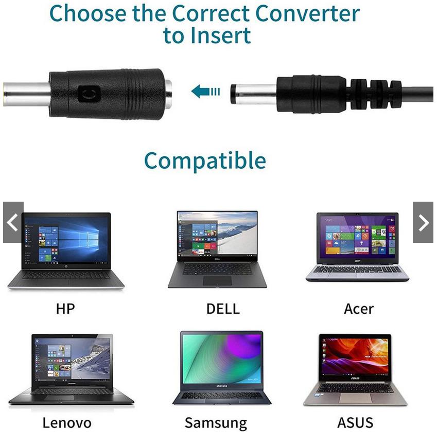 1m Cable Interchangeable Plugs 8pcs USB to DC Jack DC Power Supply ...