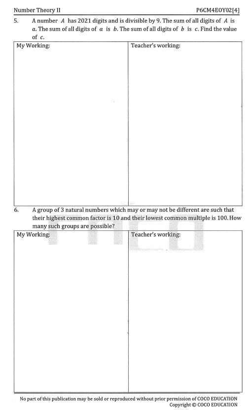 Coco Education P4 P5 P6 Sec 1 Math Olympiad MO Mathematics Primary 4 5 ...