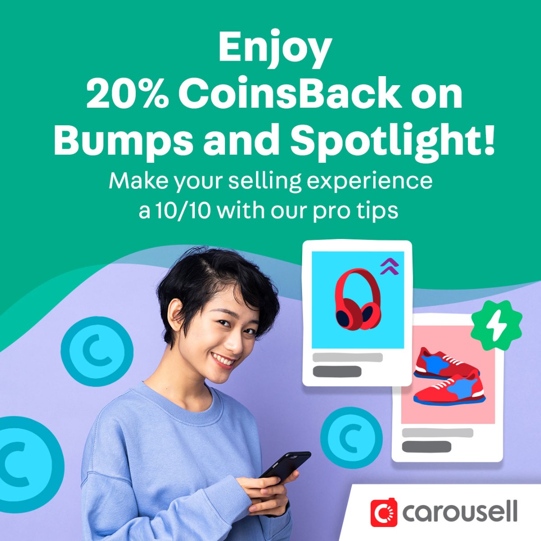 20% CoinsBack on Bumps & Spotlight, Announcements on Carousell