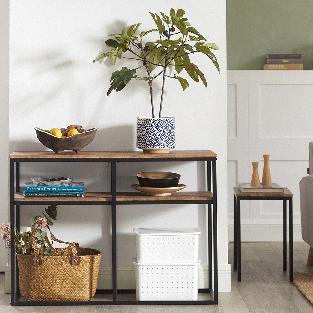 2 layer modern wooden console table, Furniture & Home Living, Furniture ...