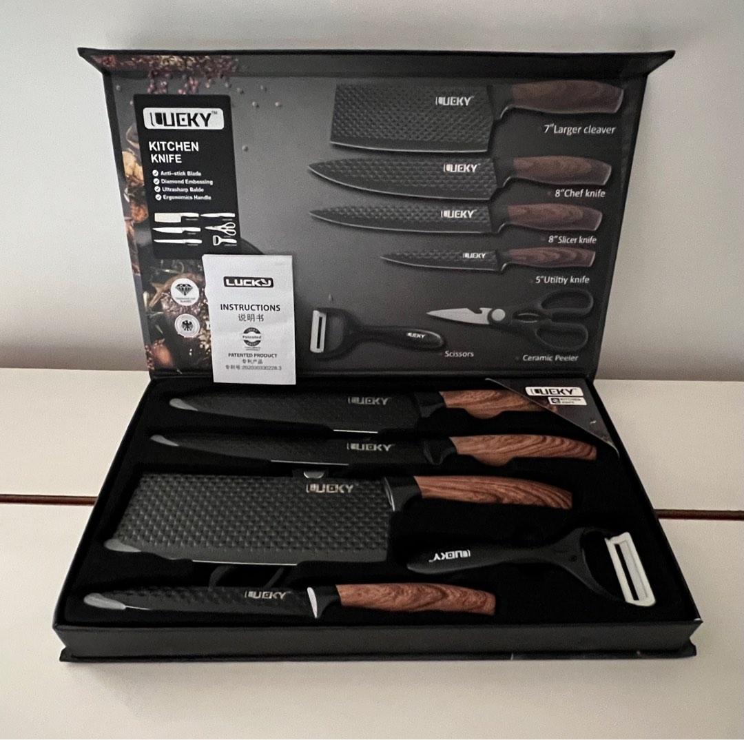 Lucky Diamond 6 pc Kitchen Knife set, Furniture & Home Living ...