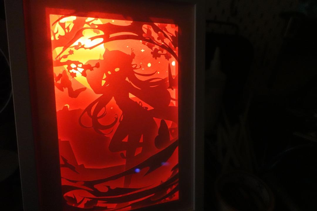 🔥 Custom Genshin Impact Hu Tao Lightbox Multi Layered Paper Cut Night ...