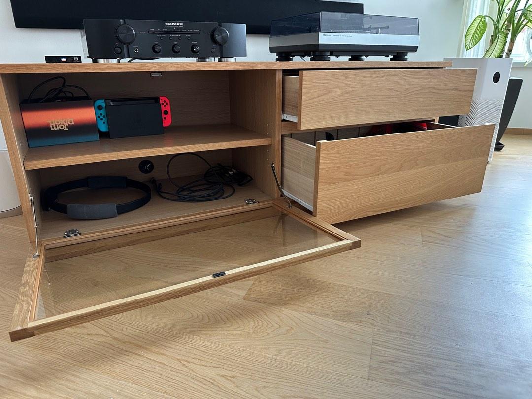 *急放*無印橡木電視櫃 Muji Oak TV Cabinet, 傢俬＆家居, 傢俬, 書櫃、櫃子及架 - Carousell